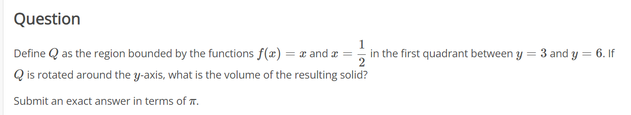 Solved Define Q as the region bounded by the functions | Chegg.com