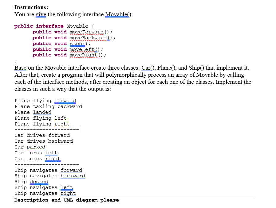 Solved please provide uml diagram screen shot of ﻿running | Chegg.com