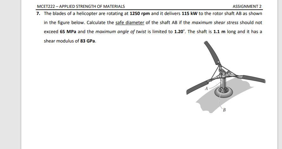 Solved 7. The blades of a helicopter are rotating at 1250rpm | Chegg.com