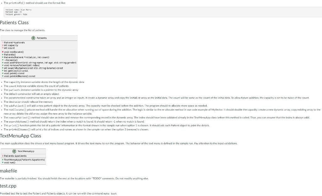 Solved Project 3 - Patient Management System Overview | Chegg.com