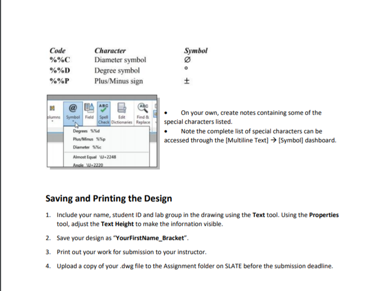 AutoCAD Assignment 5 - Dimensioning (The Bracket | Chegg.com