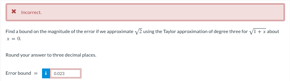 Solved Find a bound on the magnitude of the error if we | Chegg.com