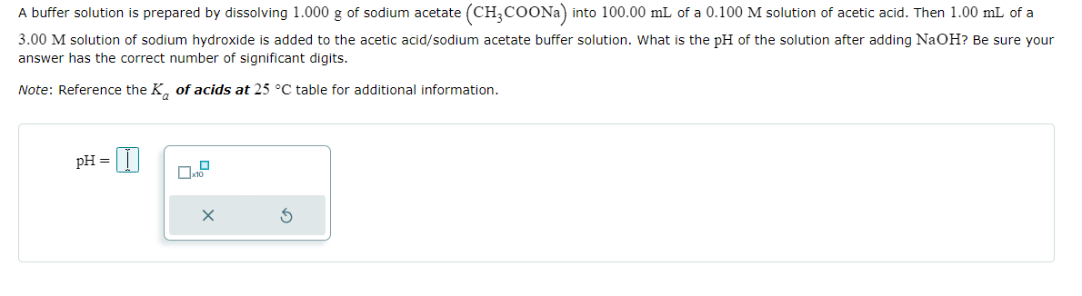 A Buffer Solution Is Prepared By Dissolving 1 000 ﻿g