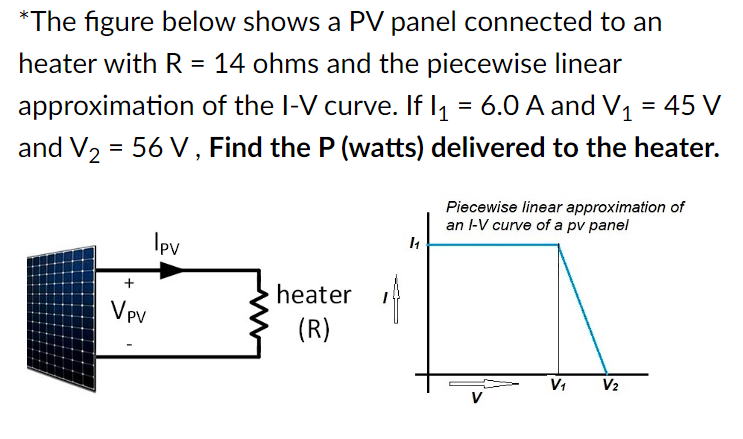 Solved ∗ The figure below shows a PV panel connected to an | Chegg.com