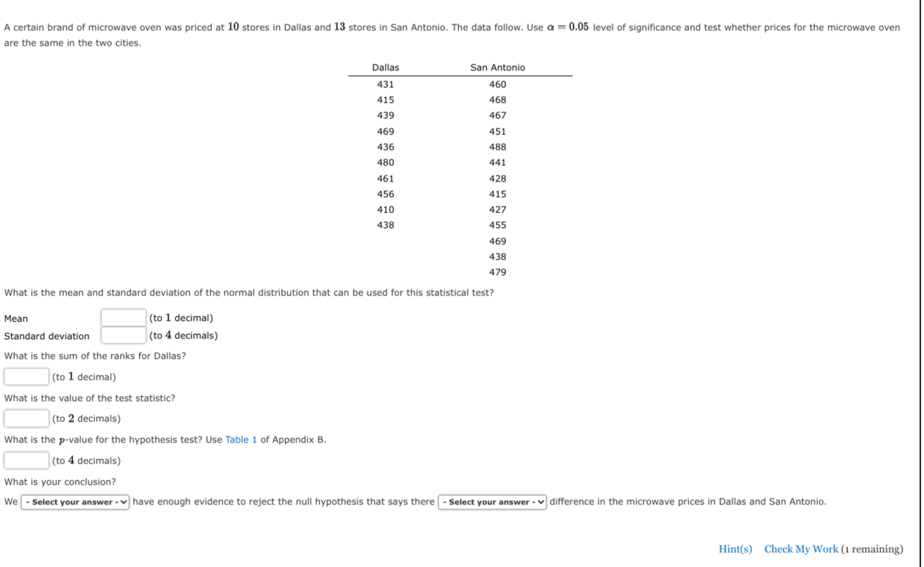 Solved What is the value of the test statistic? Enter | Chegg.com