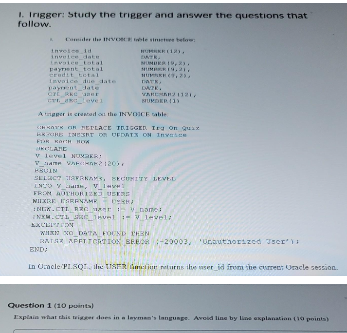 1. Irigger: Study the trigger and answer the | Chegg.com
