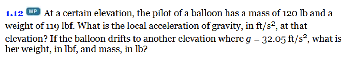 Solved 1.12 WP At a certain elevation, the pilot of a | Chegg.com