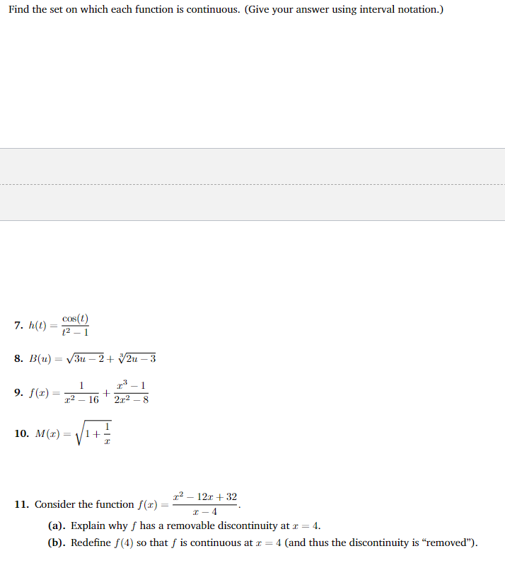 Solved Find the set on which each function is continuous. | Chegg.com