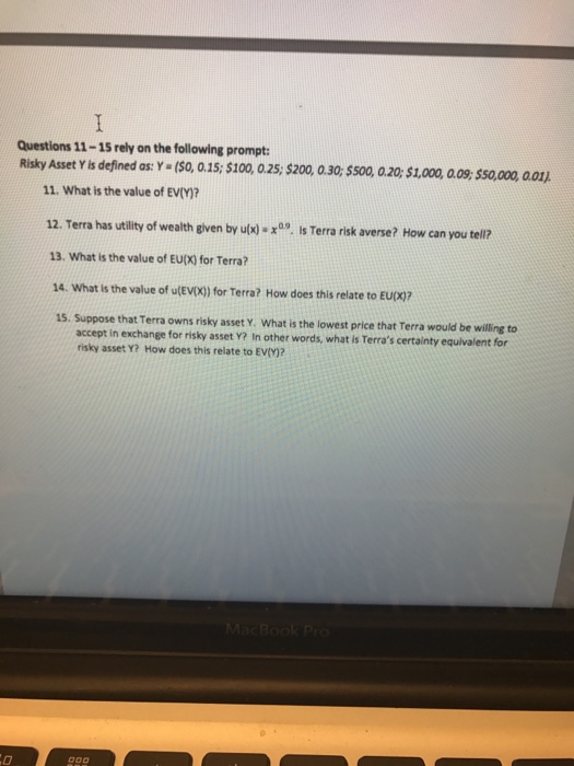 Solved Cholce Under Uncertainty Practice Questions | Chegg.com
