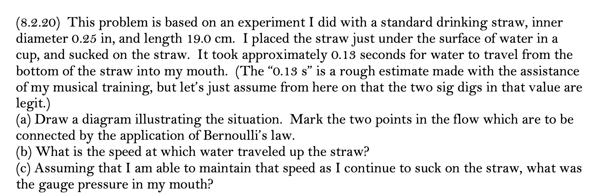 Solved (8.2.20) This problem is based on an experiment I did | Chegg.com