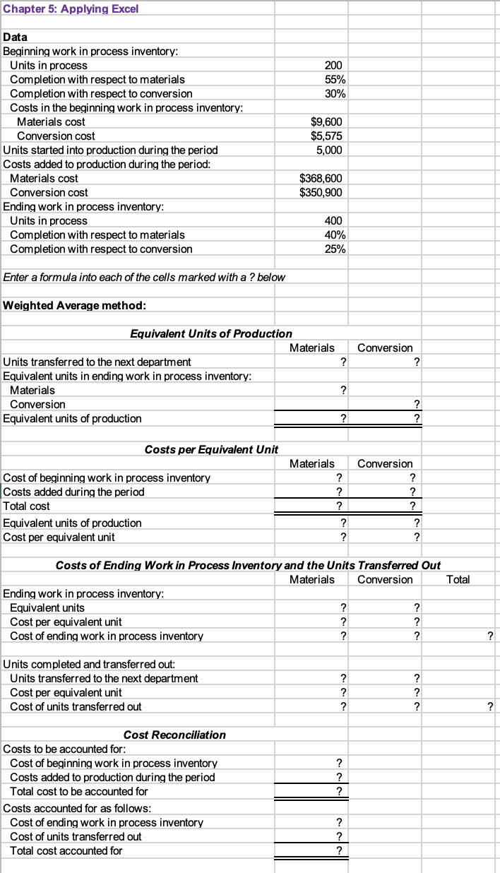 Check your worksheet by changing the beginning work | Chegg.com