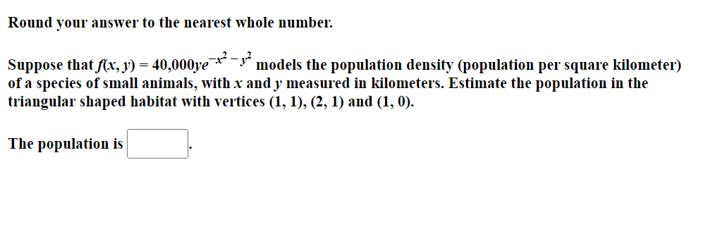 Solved Round your answer to ﻿the nearest whole | Chegg.com