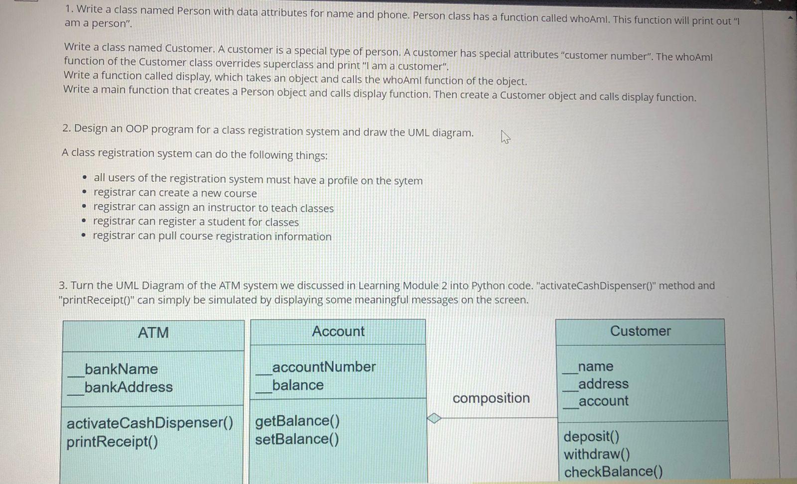 Solved 1 Write A Class Named Person With Data Attributes 