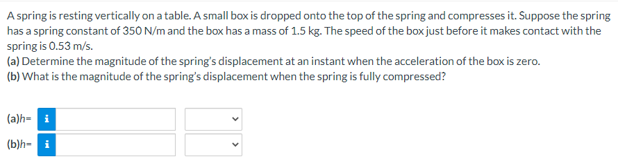 Solved A spring is resting vertically on a table. A small | Chegg.com
