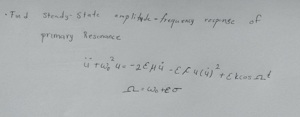 Solved Find Steady-state amplitude - frequency response of | Chegg.com