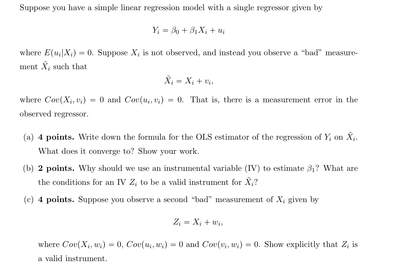 Solved Suppose you have a simple linear regression model | Chegg.com