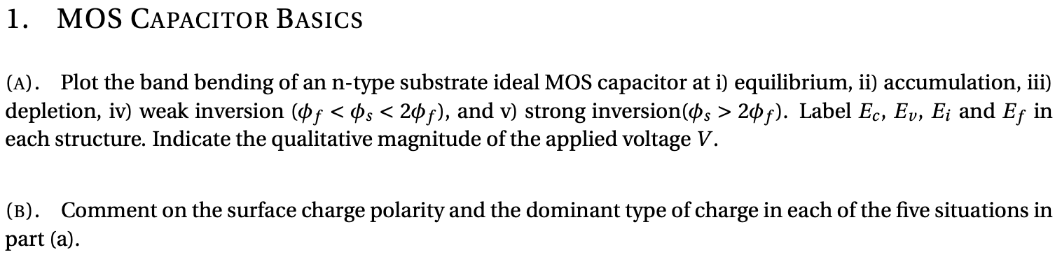 Solved (A). Plot the band bending of an n-type substrate | Chegg.com