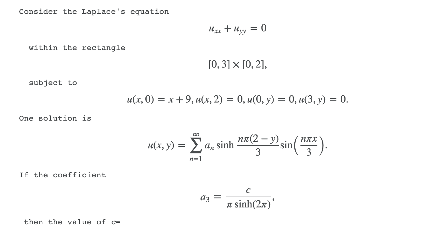 Solved Consider the Laplace's equation Uxx + Uyy = 0 within | Chegg.com