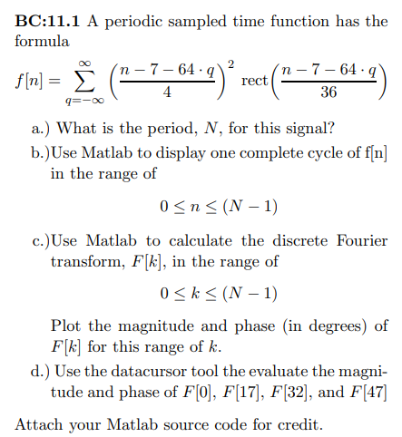 Solved BC:11.1 A periodic sampled time function has the | Chegg.com