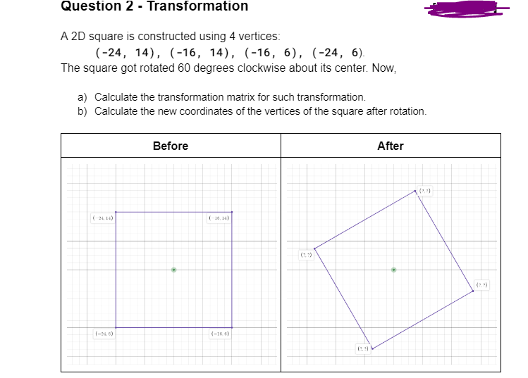 Solved COMPUTER GRAPHICS [Transformation] [USE PEN AND PAPER | Chegg.com