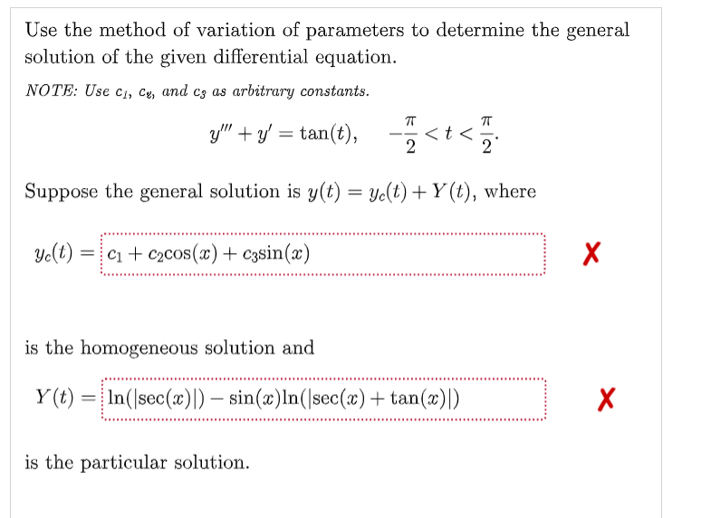 Solved Use the method of variation of parameters to | Chegg.com