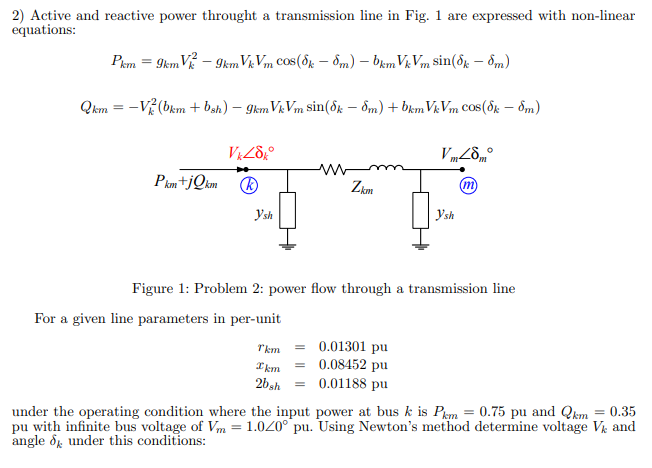 Solved 2) Active and reactive power throught a transmission | Chegg.com