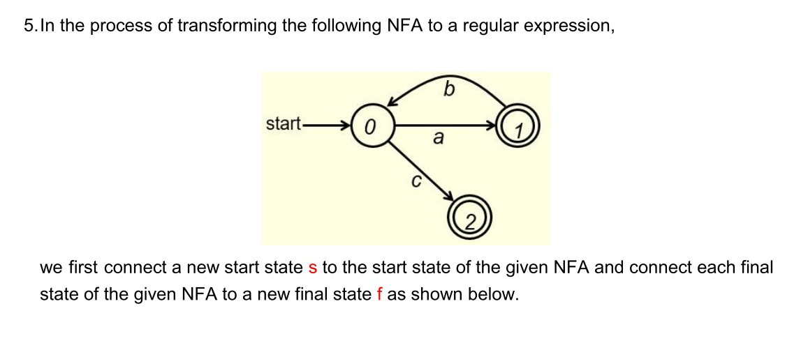Solved 5. In the process of transforming the following NFA | Chegg.com