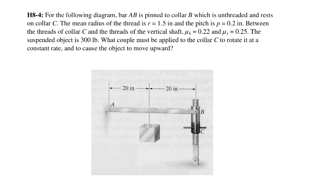 Solved H8-4: For the following diagram, bar AB is pinned to | Chegg.com