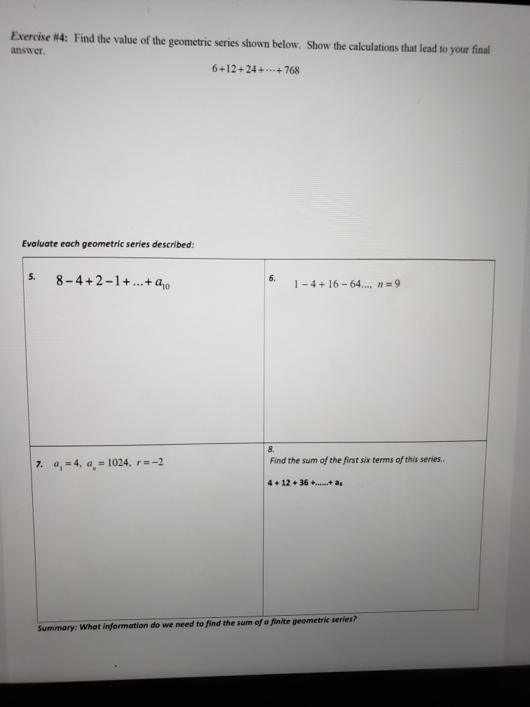 Solved TOPIC: Sequences and Series AIM: How do we evaluate | Chegg.com