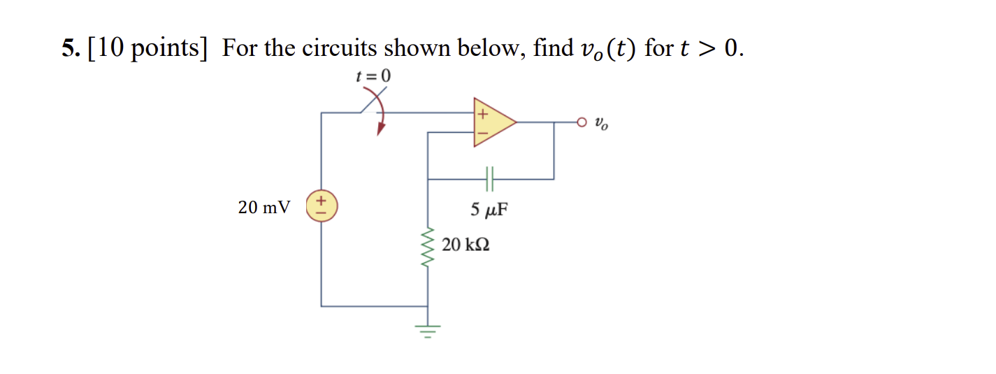 Solved [10 ﻿points] ﻿For the circuits shown below, find | Chegg.com