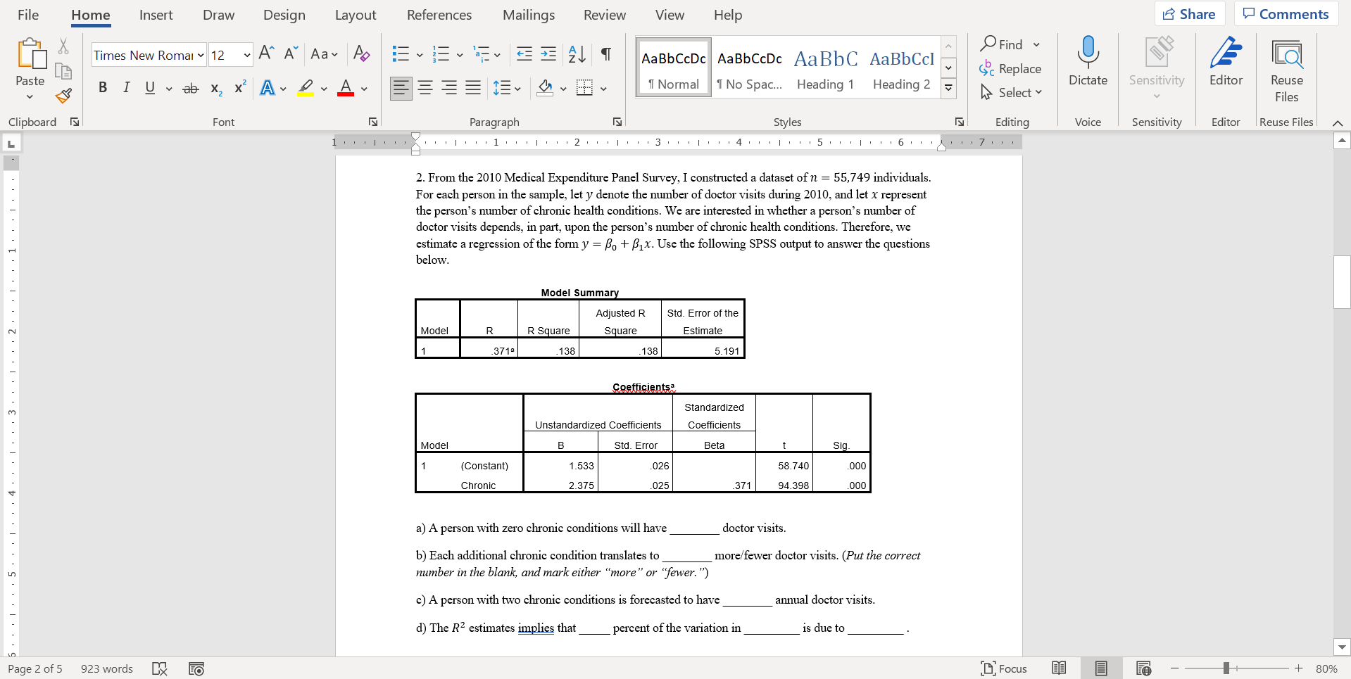 Solved File Home Insert Draw Design Layout References | Chegg.com