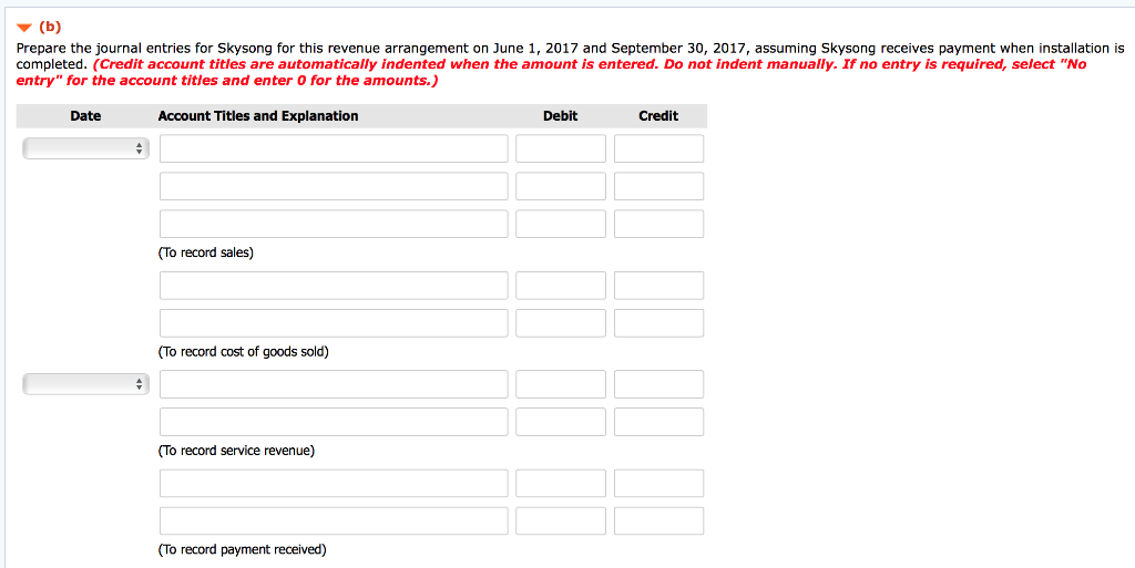 Solved Exercise 18-13 (Part Level Submission) Skysong | Chegg.com