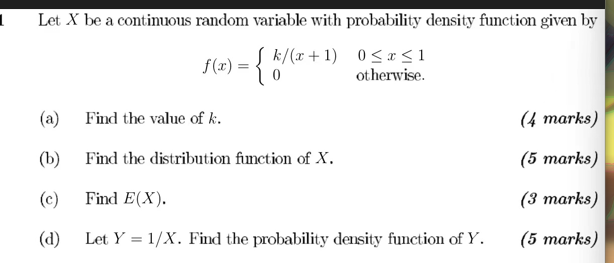 Solved Let X be a continuous random variable with | Chegg.com