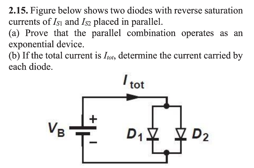 Solved 2.15. Figure below shows two diodes with reverse | Chegg.com