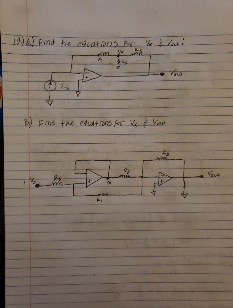 Solved 10.) A.) Fnd the equations for Vx & Vata am vt in B. | Chegg.com