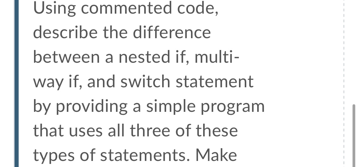 Solved Using commented code,describe the differencebetween a | Chegg.com