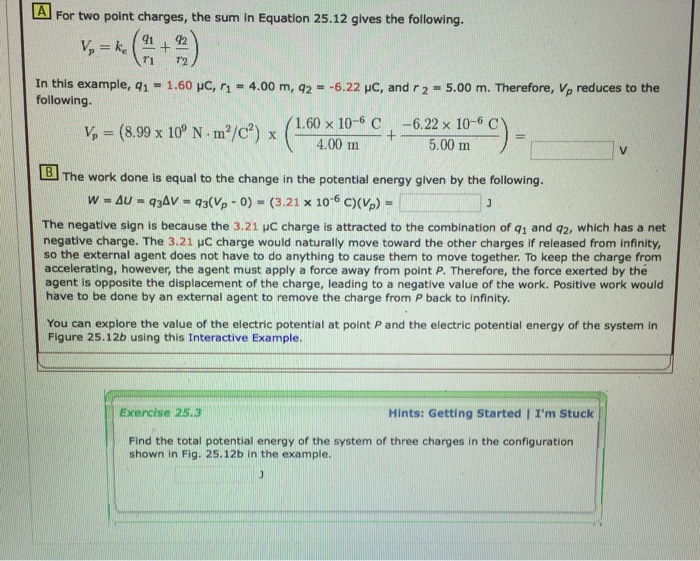 Solved Example 25.3 Electric Potential Due to Two Polnt | Chegg.com