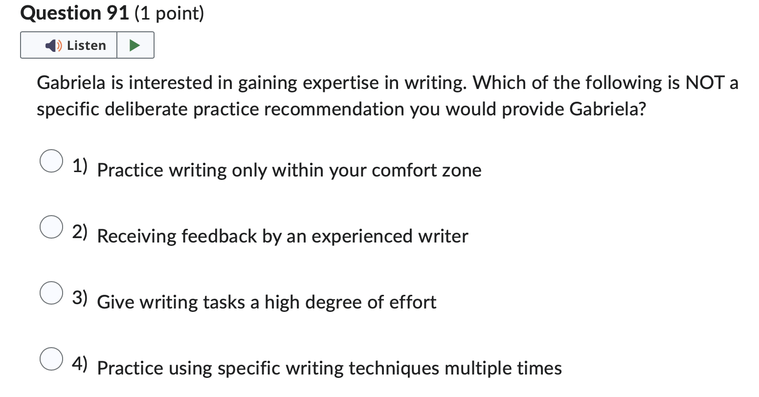 Solved Gabriela is interested in gaining expertise in | Chegg.com