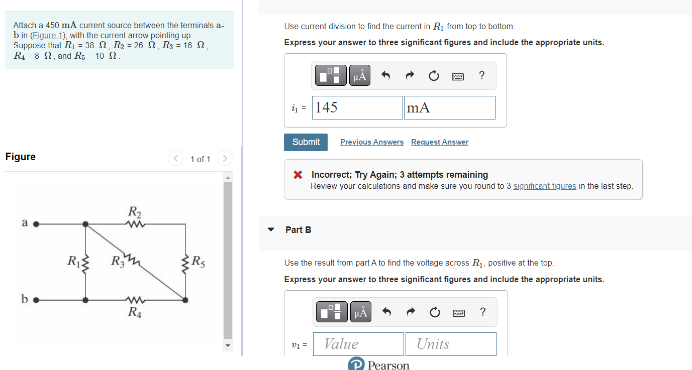 Solved Attach a 450 mA current source between the terminals | Chegg.com