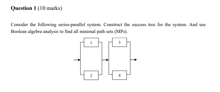 Consider the following series-parallel system. | Chegg.com