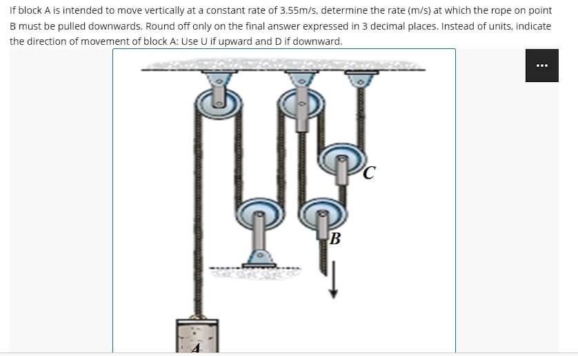 Solved If block A is intended to move vertically at a | Chegg.com