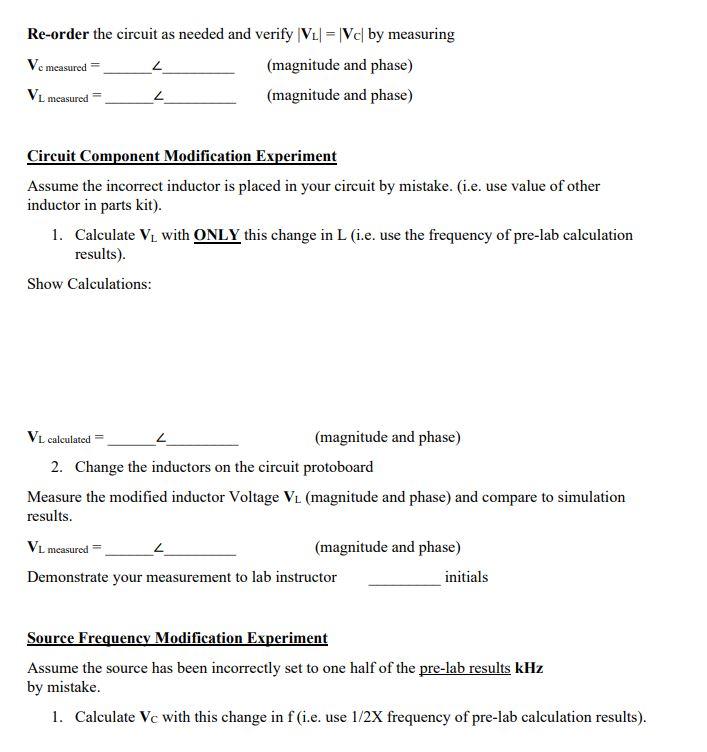 Solved Pre-Lab Assignment: Determine circuit component | Chegg.com