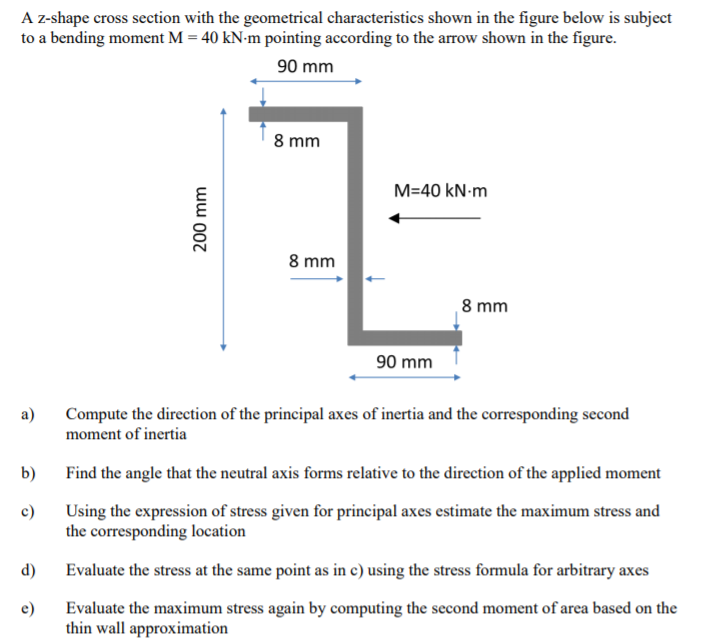 A z-shape cross section with the geometrical | Chegg.com
