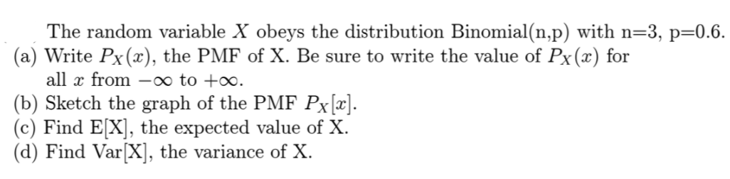 Solved The random variable X obeys the distribution | Chegg.com