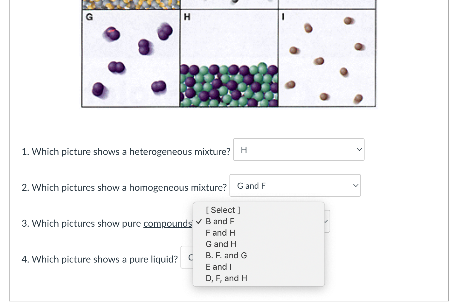 Solved The picture shows nine boxes (A-I) with depictions of | Chegg.com