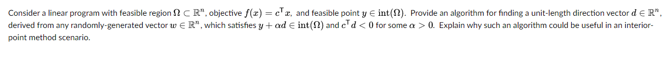 Solved Consider a linear program with feasible region Ω⊂Rn, | Chegg.com