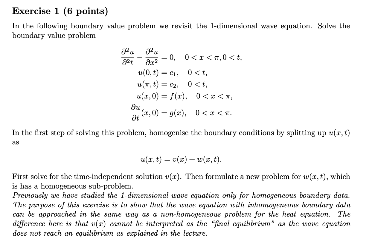 Solved a2u Exercise 1 (6 points) In the following boundary | Chegg.com