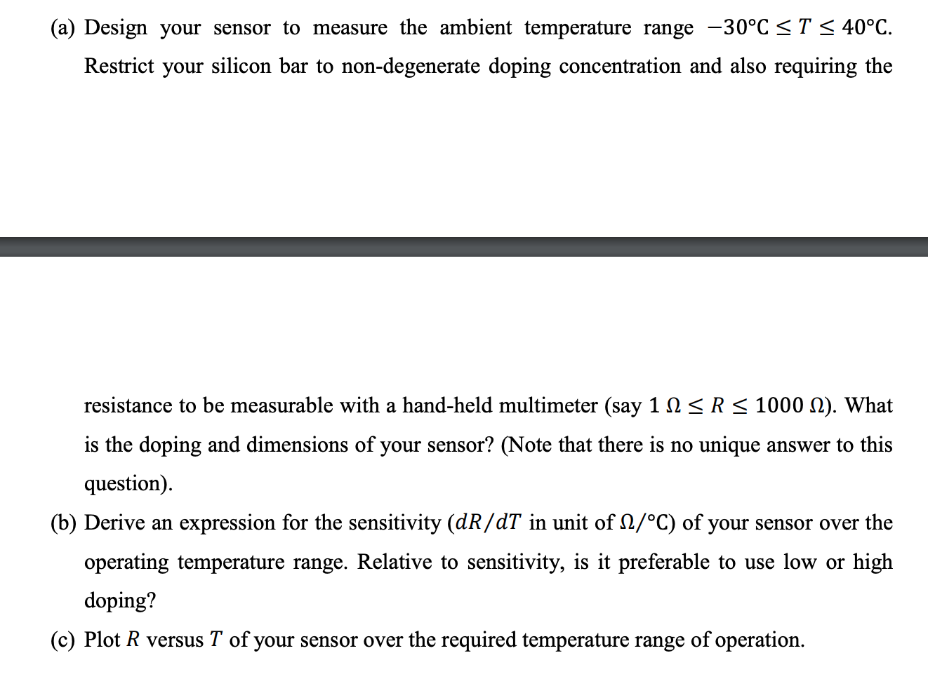 4. Designing a resistance temperature sensor You are | Chegg.com