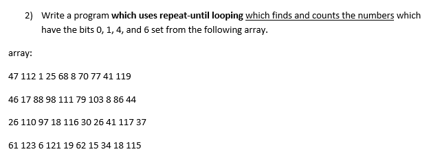 Solved 2) Write a program which uses repeat-until looping | Chegg.com
