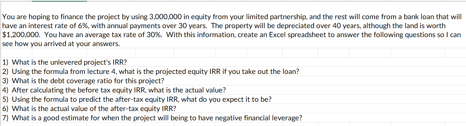 Solved I would appreciate work in excel so that I can learn | Chegg.com